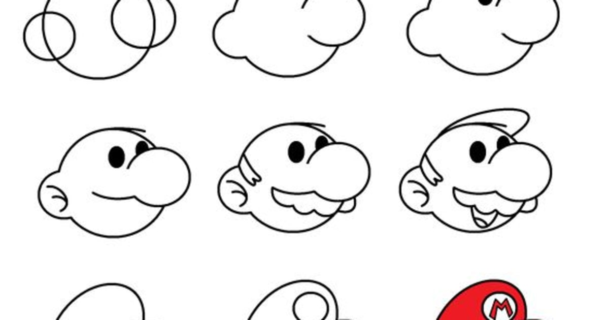 Mario | 100 Easy to Draw Cartoon Characters