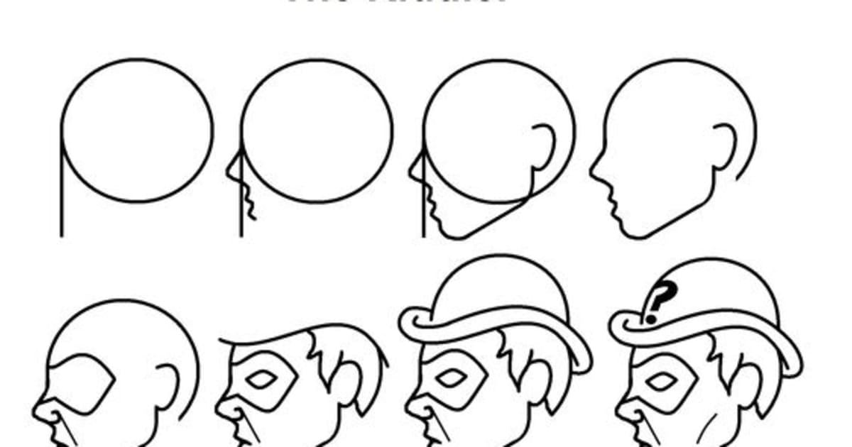 The Riddler | 100 Easy to Draw Cartoon Characters