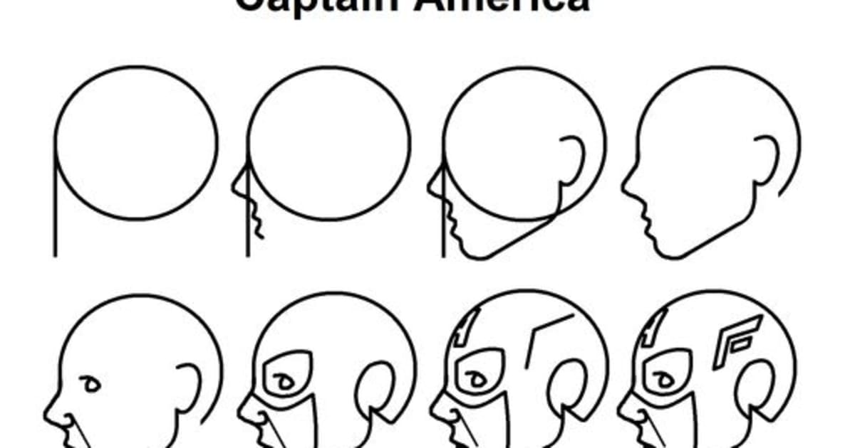 Captain America | 100 Easy to Draw Cartoon Characters
