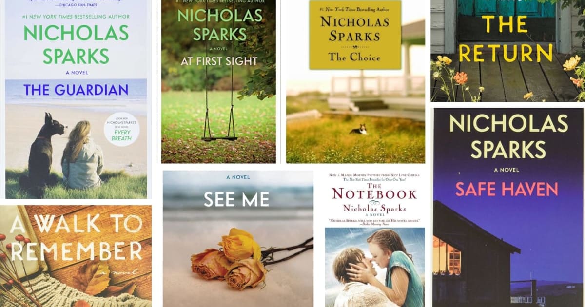 The Complete List of Nicholas Sparks Books in Order by @BookEnthusiasts