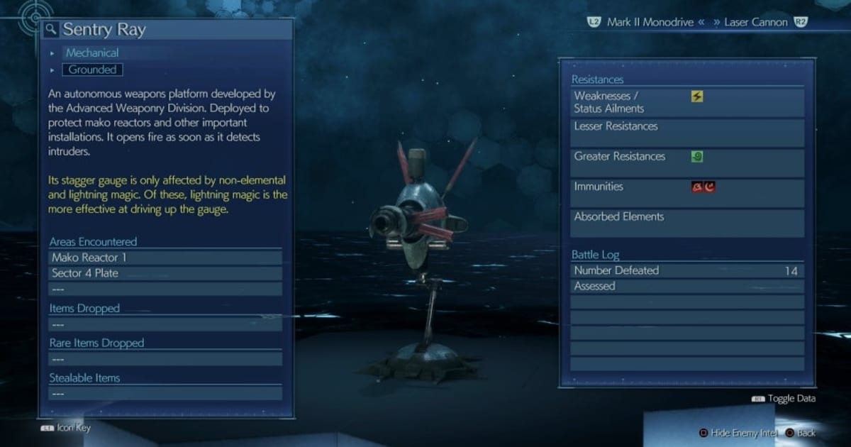 Sentry Ray | Final Fantasy VII Remake - Complete Enemies List