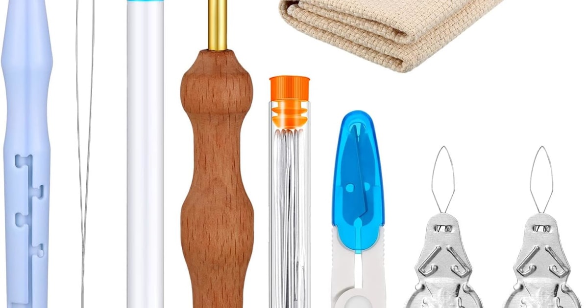 17 Piece Punch Needle Embroidery Kits | Best punch needle kits