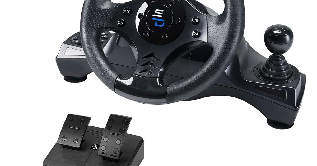 Superdrive - GS750 racing steering wheel with pedals | Best steering ...