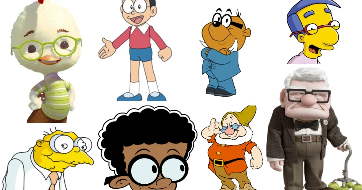 100 Cartoon Characters Who Wear Glasses by @animationnation