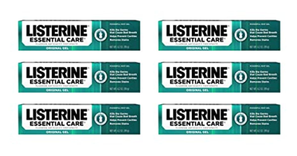 Listerine Essential Care Original Gel Fluoride Toothpaste, Prevents Bad ...