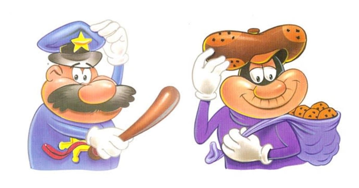 Cookie Crook and Officer Crumb | The Ultimate list of Cereal Mascots