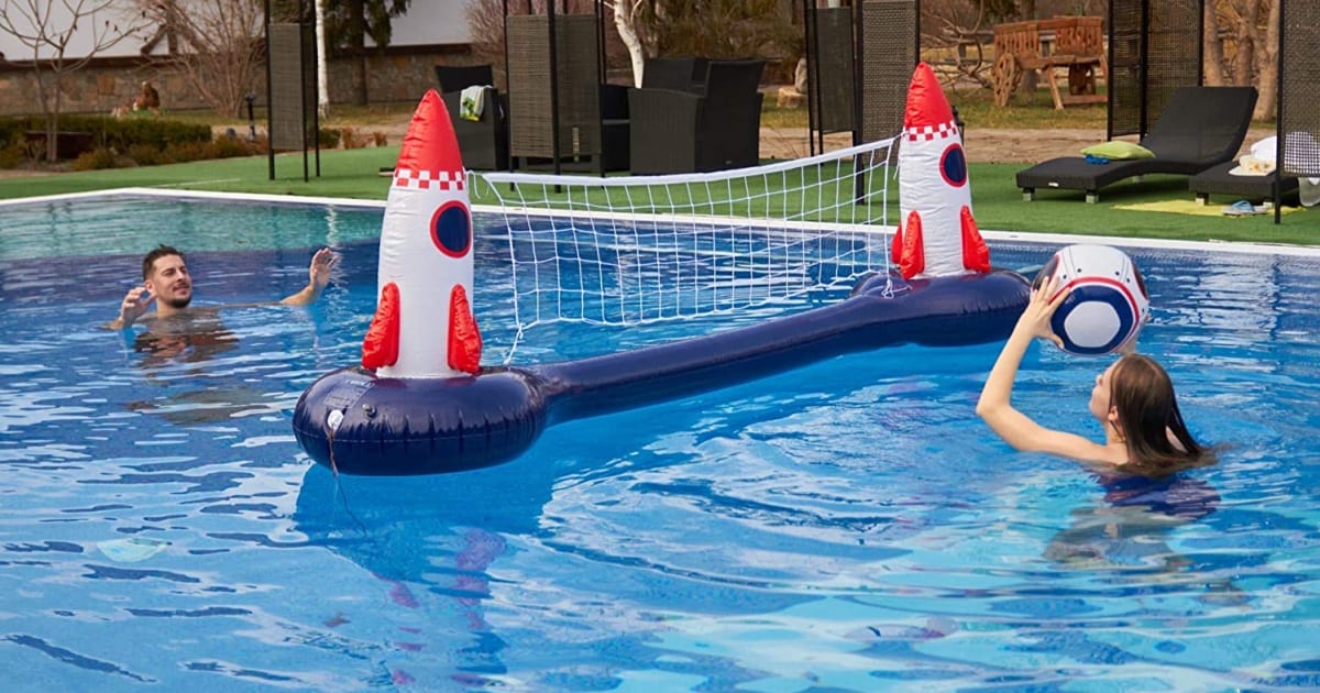 Inflatable Pool Game Set Volleyball Game with 1 Ball, Inflatable Float ...