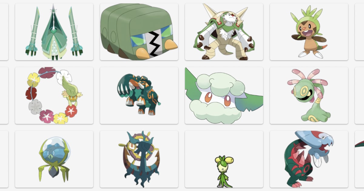 Every Green Pokemon (A Checklist) by @TriviaKings