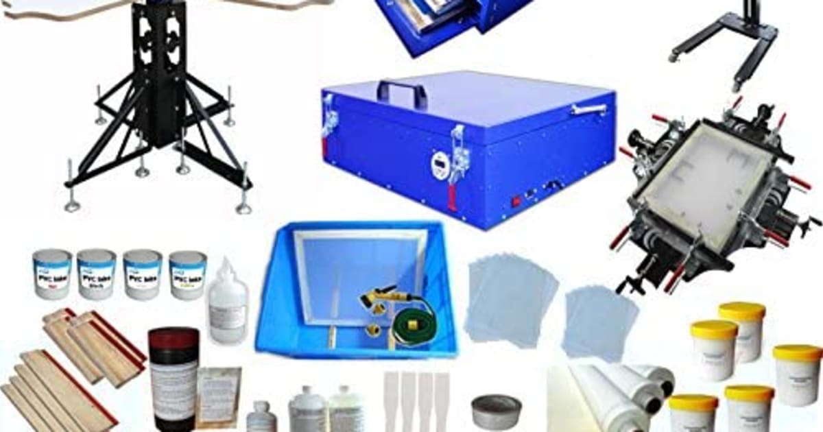 4-4 Screen Printing Press with Materials Package Starter Whole Screen ...