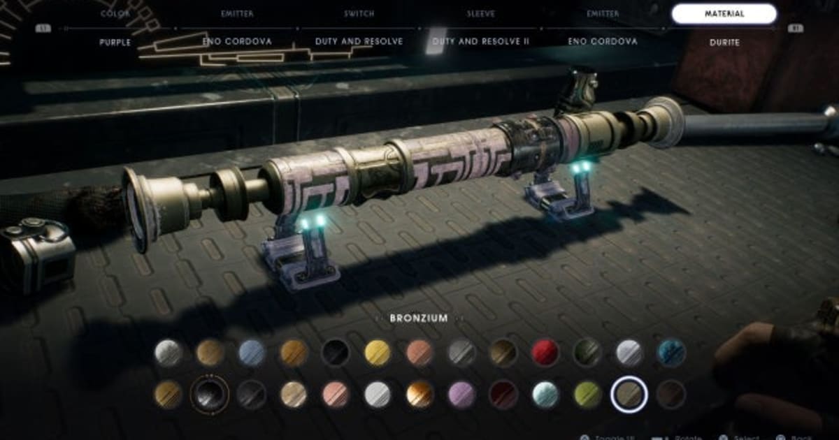 Bronzium | Star Wars: Jedi Fallen Order Complete Light Saber ...