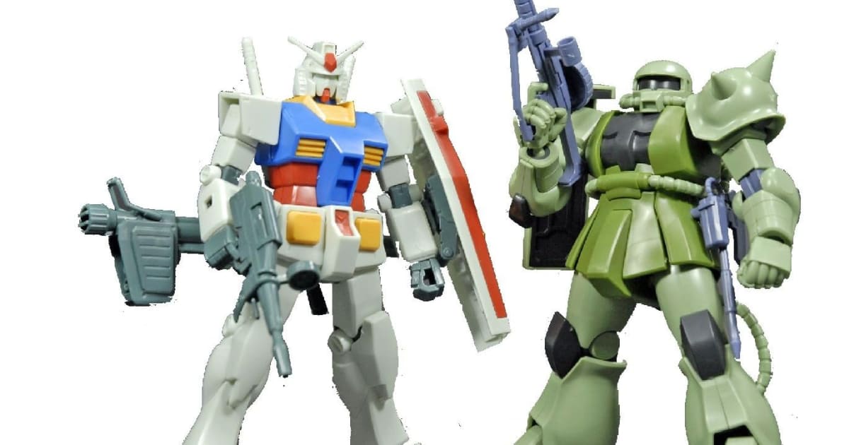 Gunpla Starter Set: Gundam Vs. Zaku II, Bandai HGUC Action Figure ...