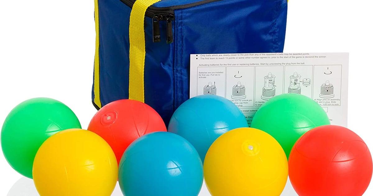 Multi Func Glow in The Dark LED Day Night Lighted Bocce Ball Sets ...