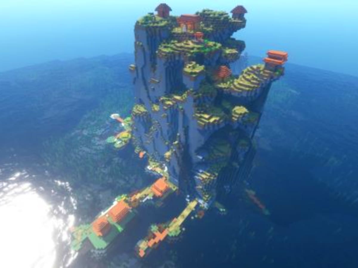 Vertical Island Village | 50+ Best Minecraft World Seeds