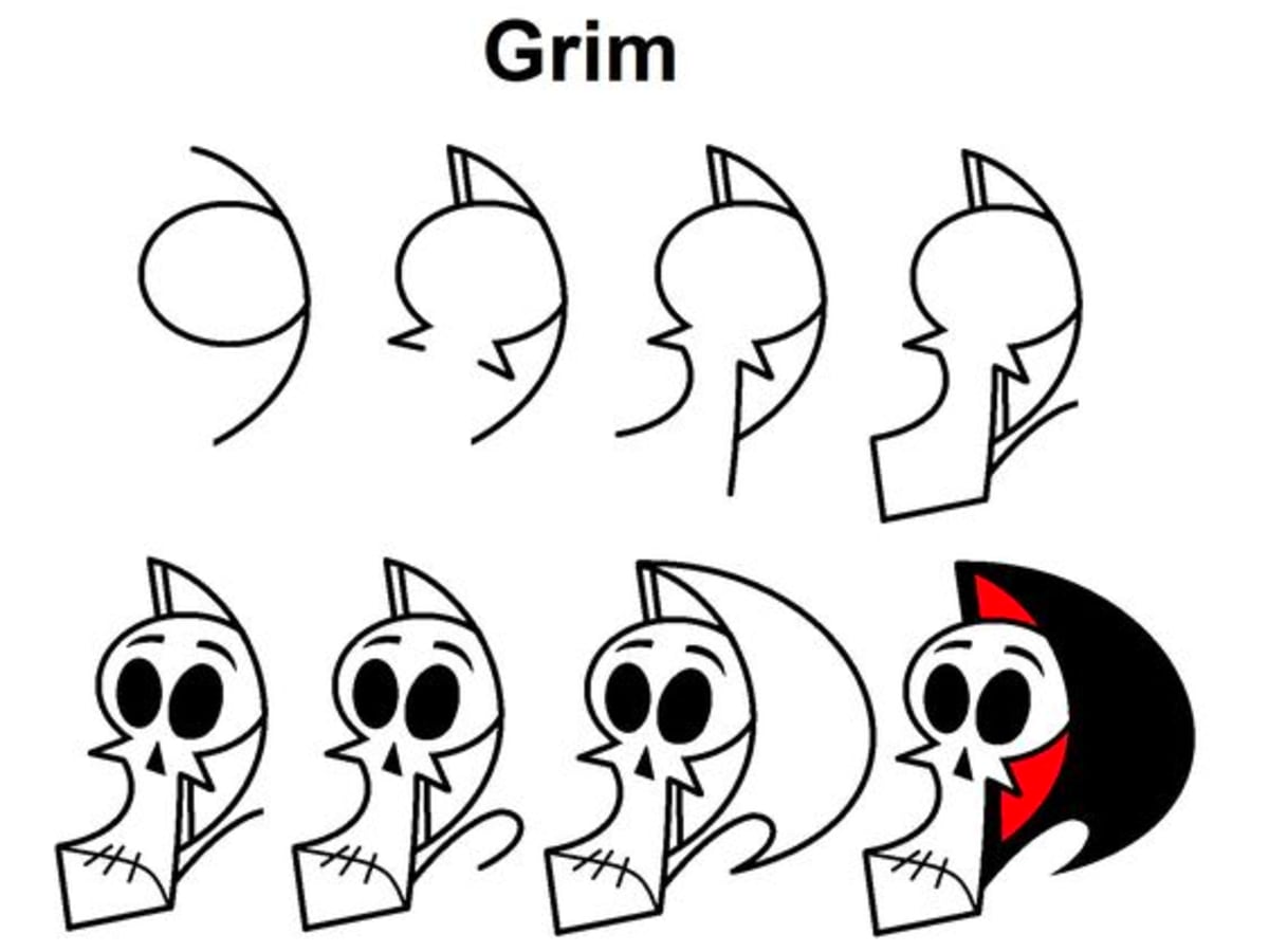 Grim | 100 Easy to Draw Cartoon Characters