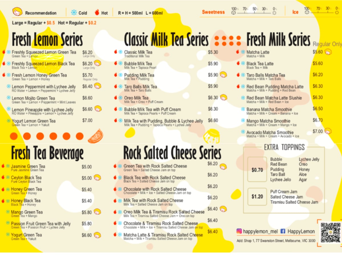 Happy Lemon | Bubble Tea Place in Melbourne CBD