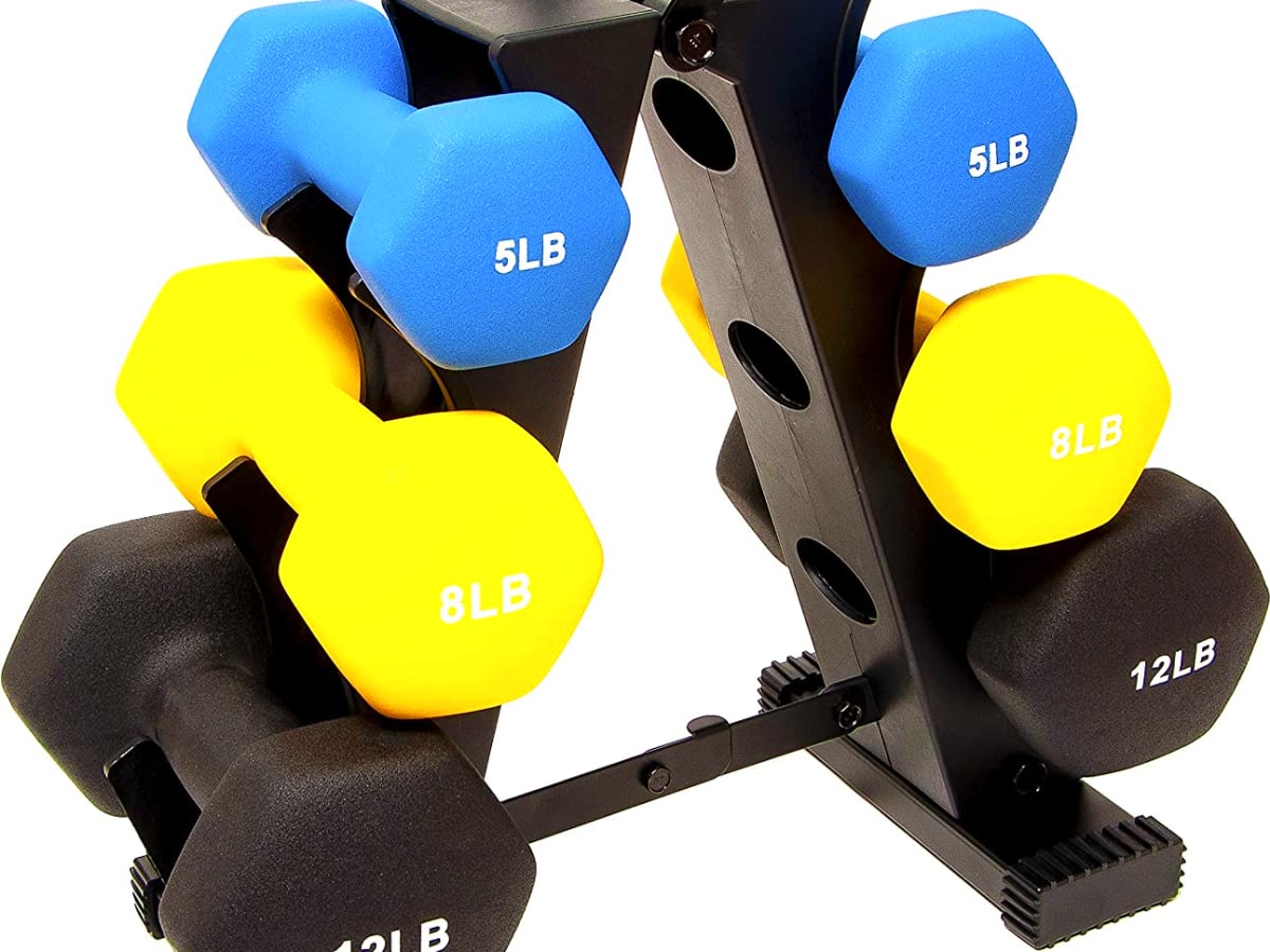 50-Pound All-Purpose Dumbbell Set with Weight Rack | Best dumbbell sets ... 50-Pound All-Purpose Dumbbell Set with Weight Rack | Best dumbbell sets ...