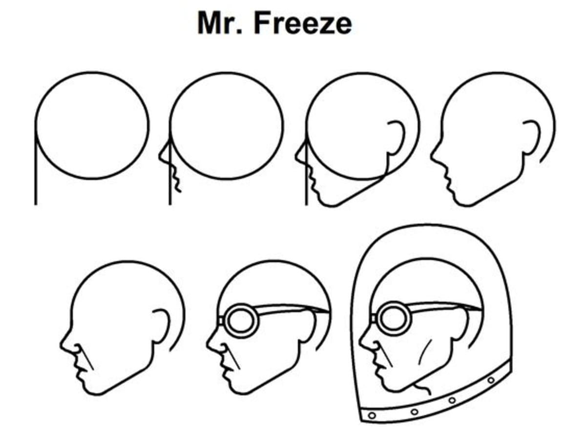 Mr Freeze | 100 Easy to Draw Cartoon Characters