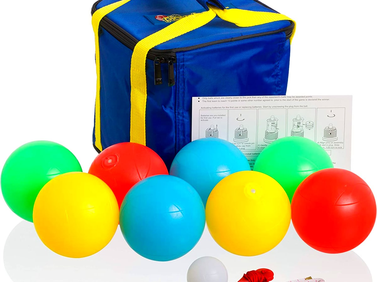 Multi Func Glow in The Dark LED Day Night Lighted Bocce Ball Sets ...